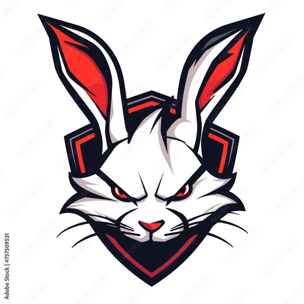 Vector esports logotype rabbit on white background, logo rabbit, icon ... Vector esports logotype rabbit on white background, logo rabbit, icon ...