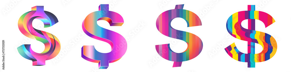 Dollar Symbol with colorful gradients, Logo design, Dollar Sign ...