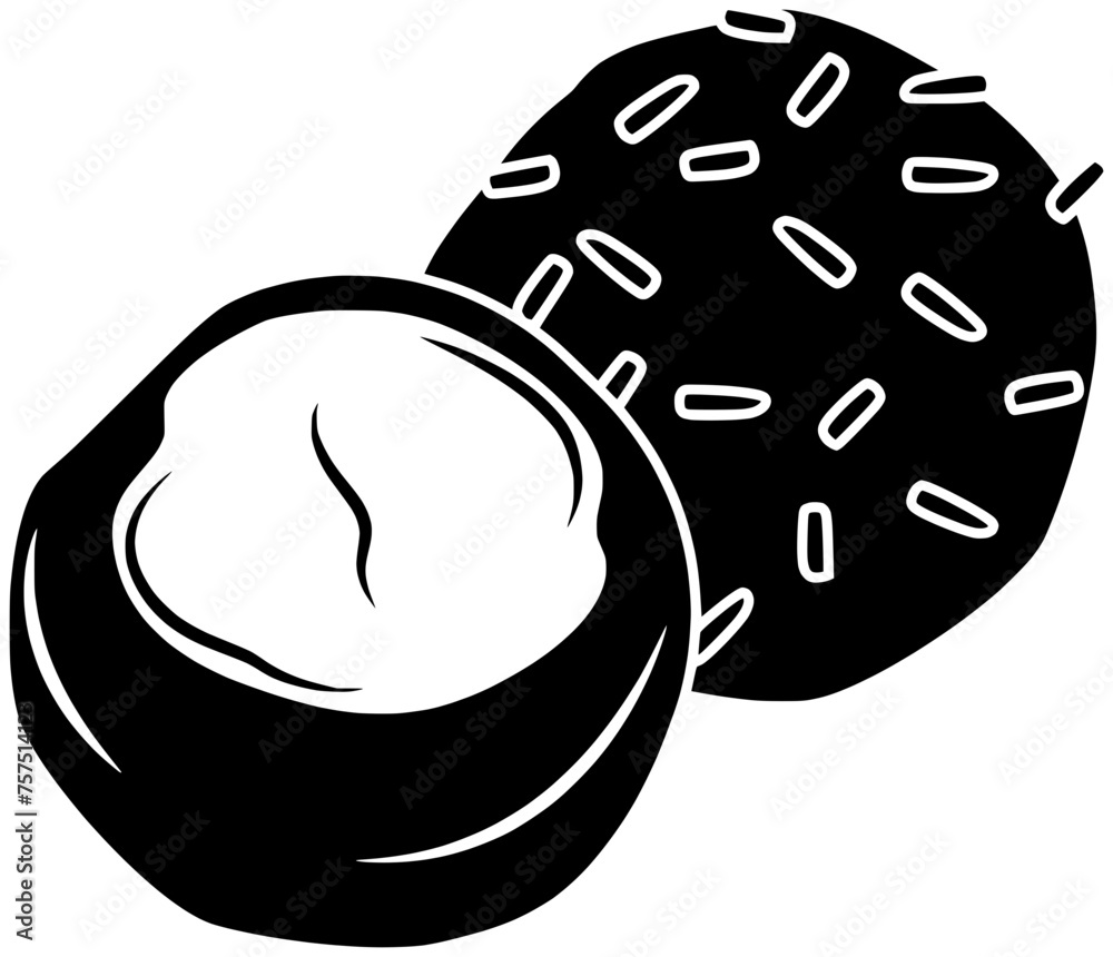 truffle illustration food silhouette sweet logo chocolate icon dessert ...