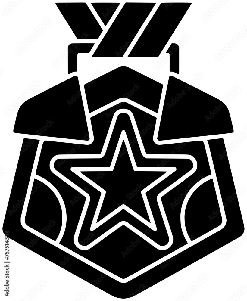 star illustration winner silhouette award logo badge icon emblem ...