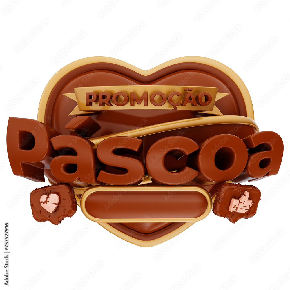 Selo 3d de Páscoa - Logo 3D páscoa - campanha de páscoa - promoções de ...