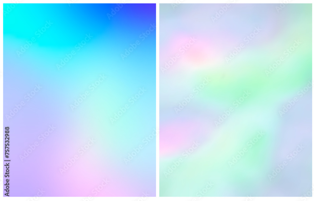 Iridescent Backgrounds with Motion Effect. Pastel Blue and Light Pink ...