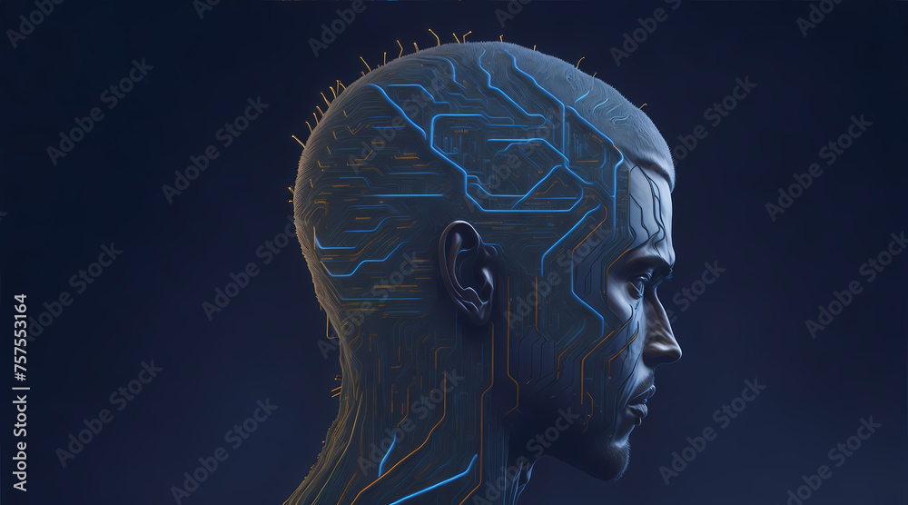Face illustration of Artificial intelligence Created With Generative Ai ...