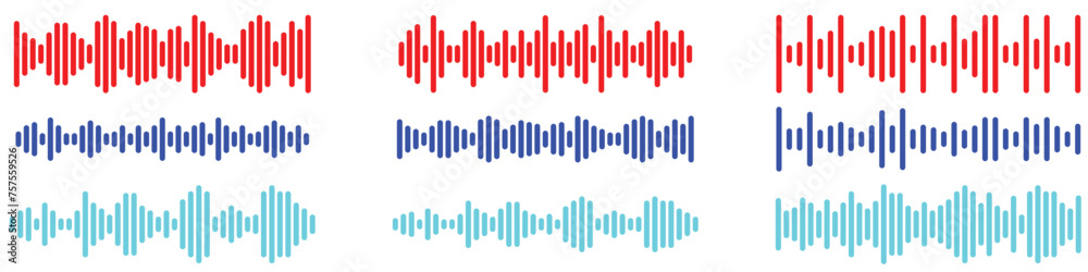 collection of noise icons. set of Music player sound bar. Audio speech ...