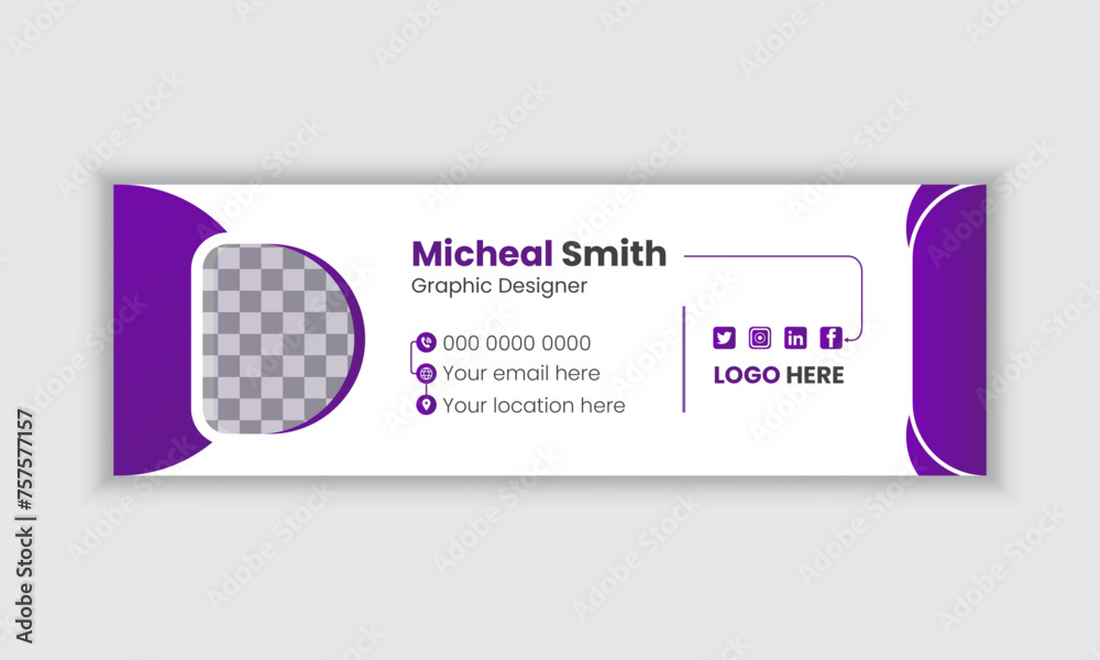 Email signature Template Design Stock Vector | Adobe Stock