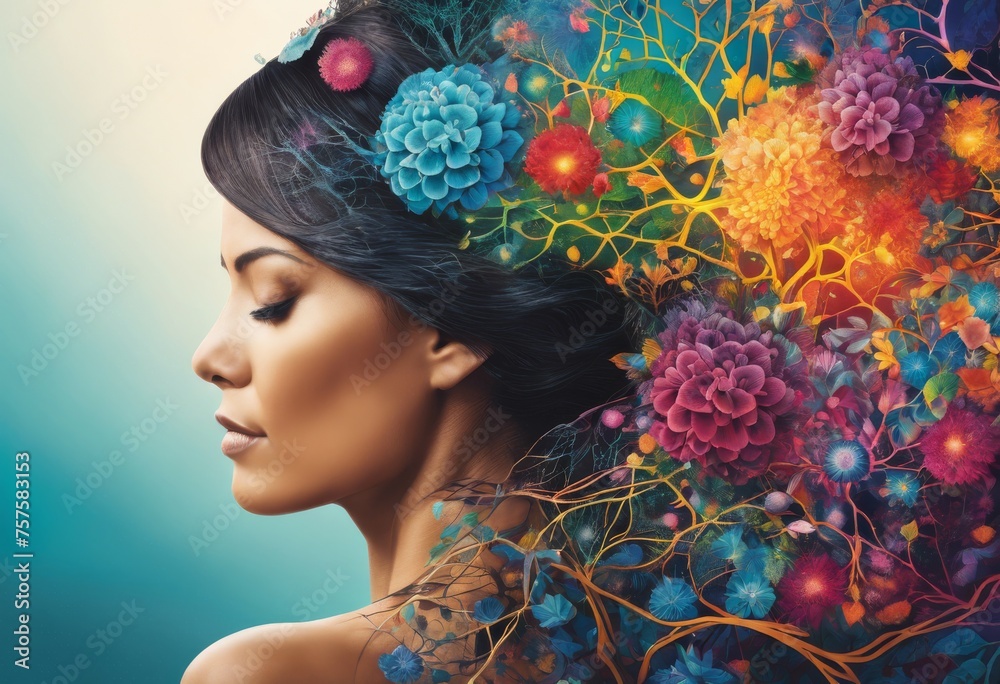 illustration, exploring landscape mental health through from brain ...