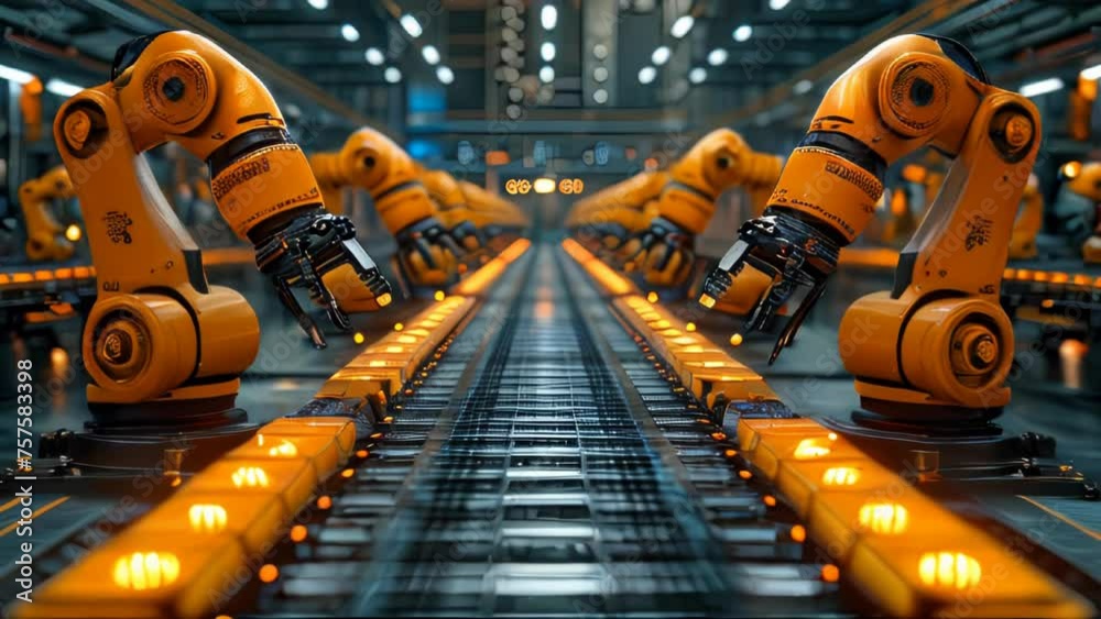 Smart industry robot arms for digital factory production technology ...