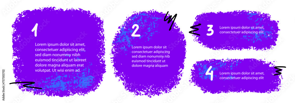 4 steps infographic. Text boxes. Data visualization. Design element for ...