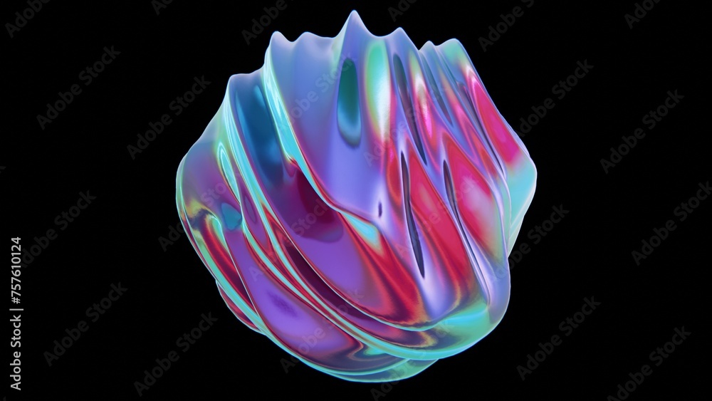 Abstract 3d sphere shape bubble blob funky retro disco pop groovy ...