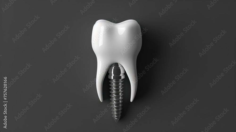 Tooth shaped implant with three different sizes of teeth on each side ...