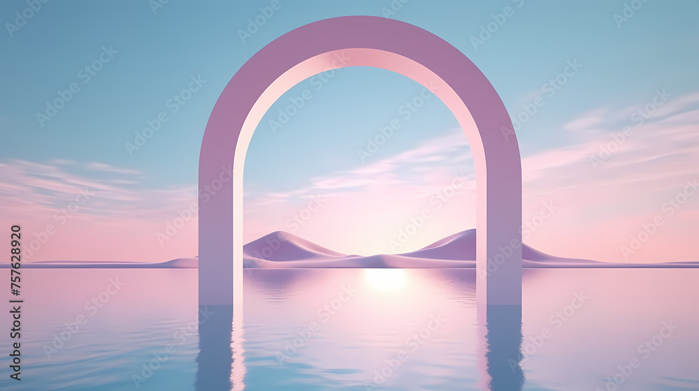 Elegantly suspended in the air, the floating arch embodies the essence ...