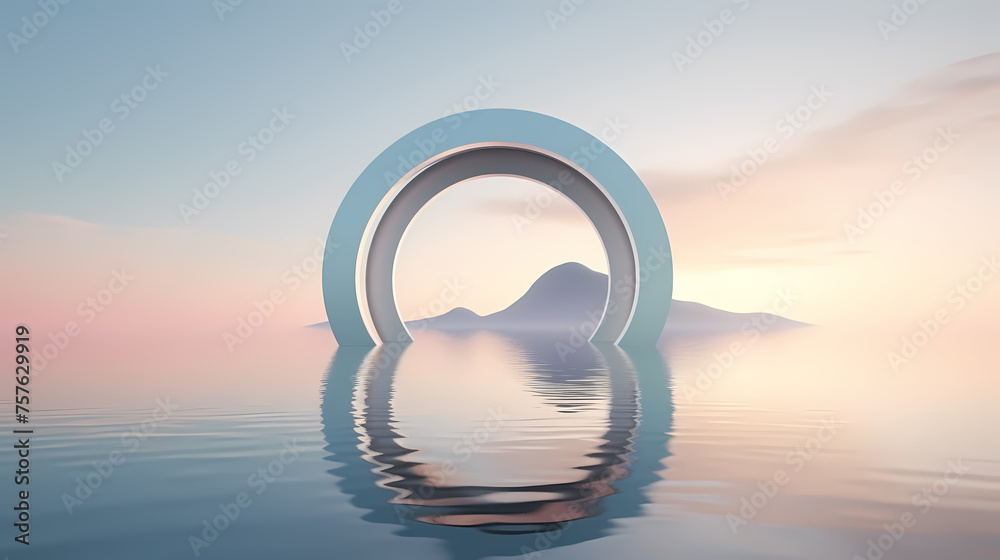 Elegantly suspended in the air, the floating arch embodies the essence ...