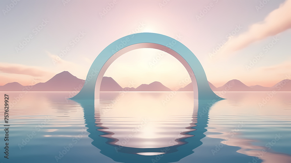 Elegantly suspended in the air, the floating arch embodies the essence ...