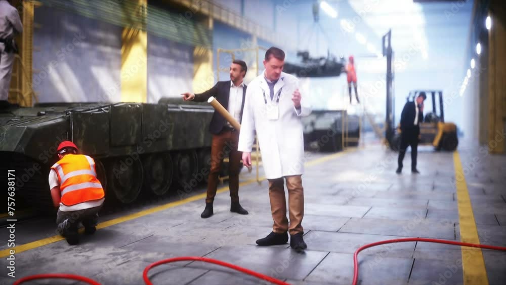 Production of military russian battle tank T 90 at the factory ...