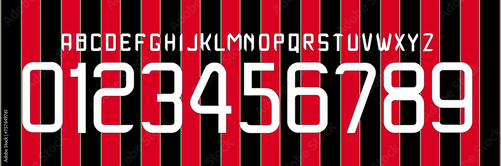 font vector team 2012 - 2013 kit sport style font. AC milan football ...