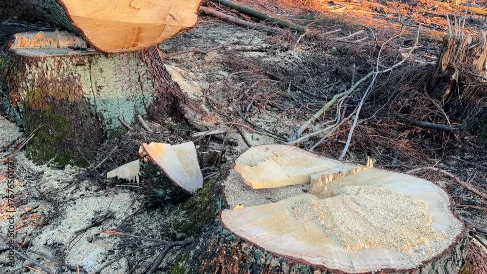 Deforestation and forest clearance. Illegal logging. Forest destruction ...