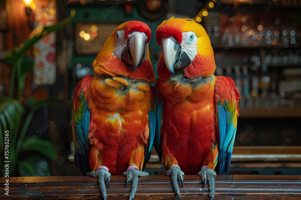 A comedy club run by parrots, telling the funniest animal jokes to a ...