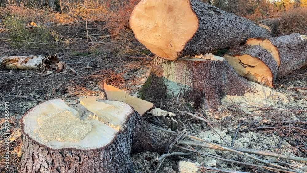 Deforestation and forest clearance. Illegal logging. Forest destruction ...