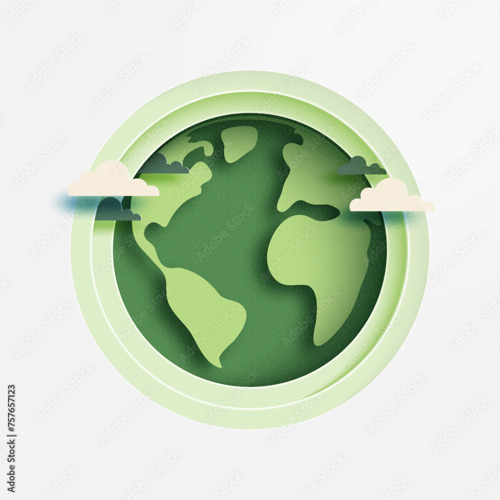 Happy earth day. Ecology and Environment concept. Green Globe map in ...