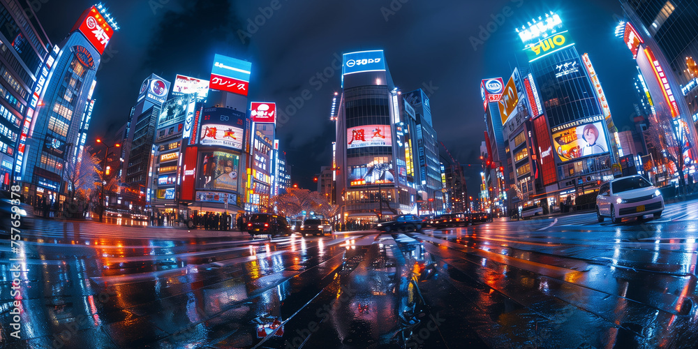 Neon city lights in Tokyo, Japan Stock Photo | Adobe Stock