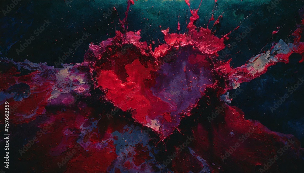 Texture art of broken heart, instability, pain, sadness, destruction ...