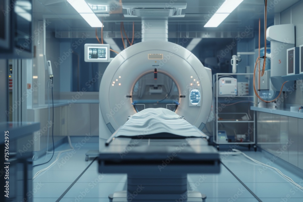 High-tech MRI scanner with patient in hospital - A state-of-the-art MRI ...