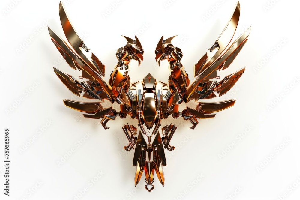 Futuristic cyborg phoenix emblem, rising from the ashes with renewed ...