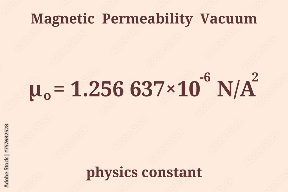 Magnetic Permeability Vacuum. Physics constant. Education. Science ...