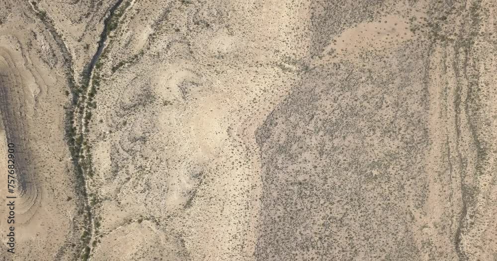 Drone — Looking straight down at the topography of the West Texas ...