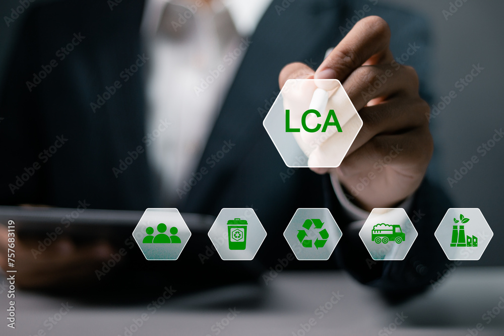 LCA, Life cycle assessment concept. Carbon footprint evaluation and ...