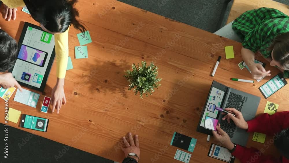 Programmer Sharing Ux Ui Design For Mobile Phone Interface Idea With Software Developer At