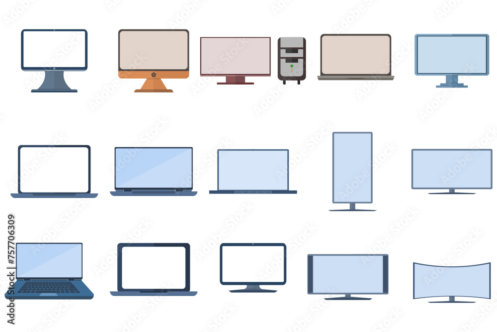 Collection of electronics and devices related icons. Computer and ...