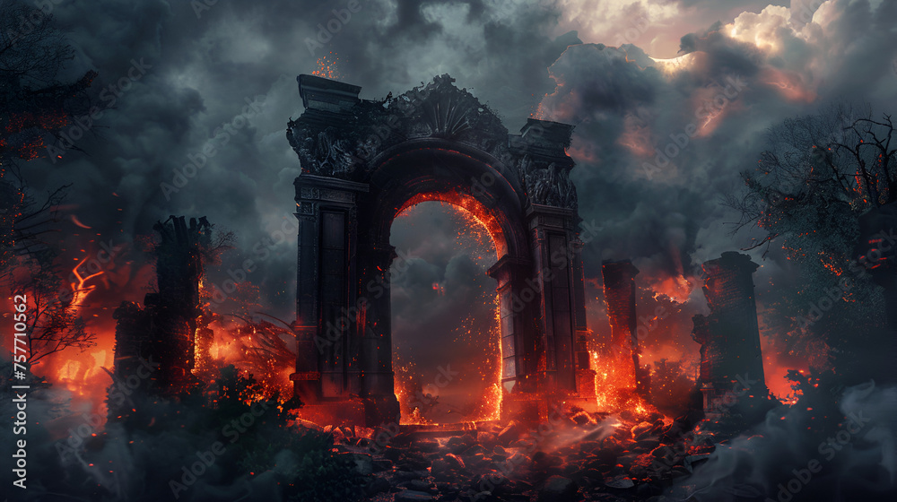 Gate to the Hell The Hell Gate Aspect 16:9 Perfect for Wall art and ...