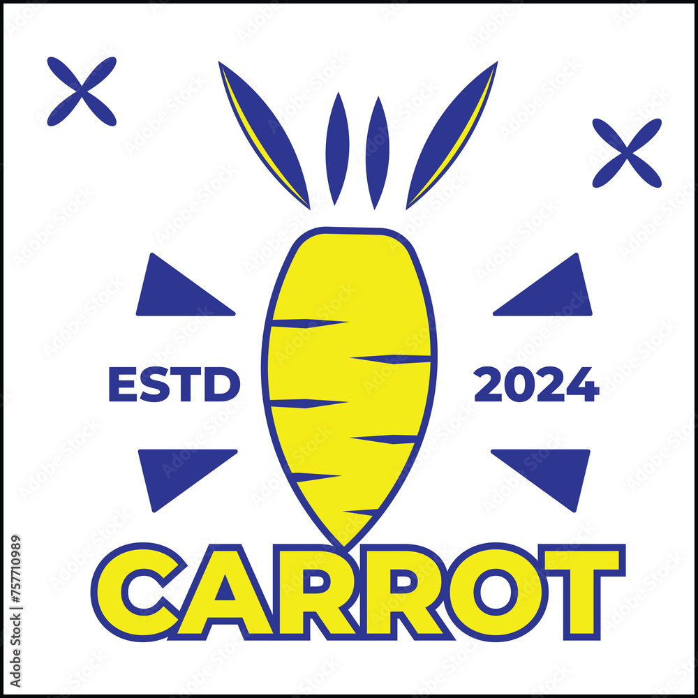 vector illustration design for carrot estd 2024 with simple carrots in ...