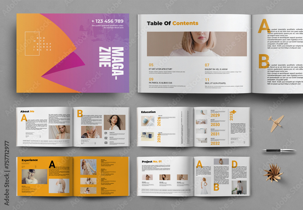 Magazine Layout Stock Template | Adobe Stock