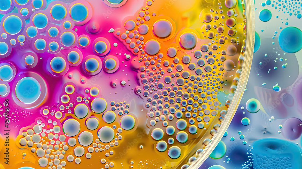 This high-resolution image displays a colorful array of bacterial ...