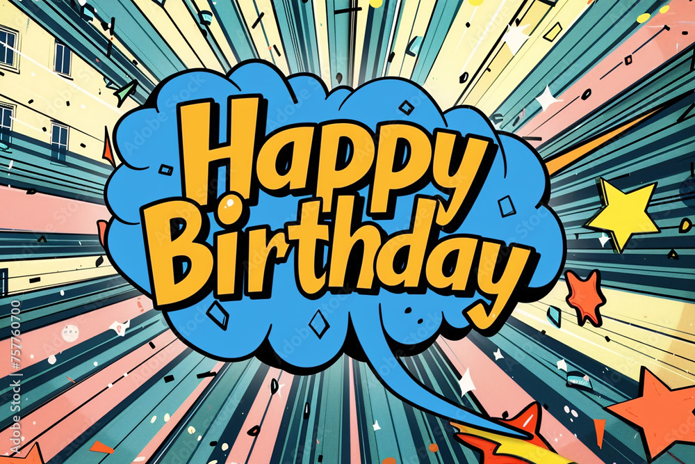 Happy birthday greeting card. Paper cut and craft styl, happy birthday ...