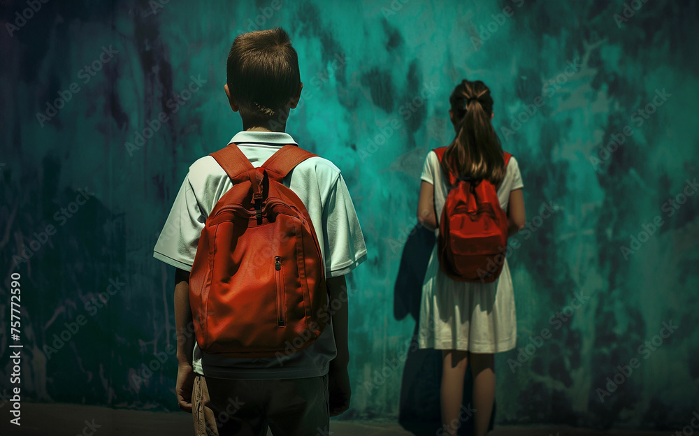 Bullying at school. Nervous kids and teenagers, violence and ...