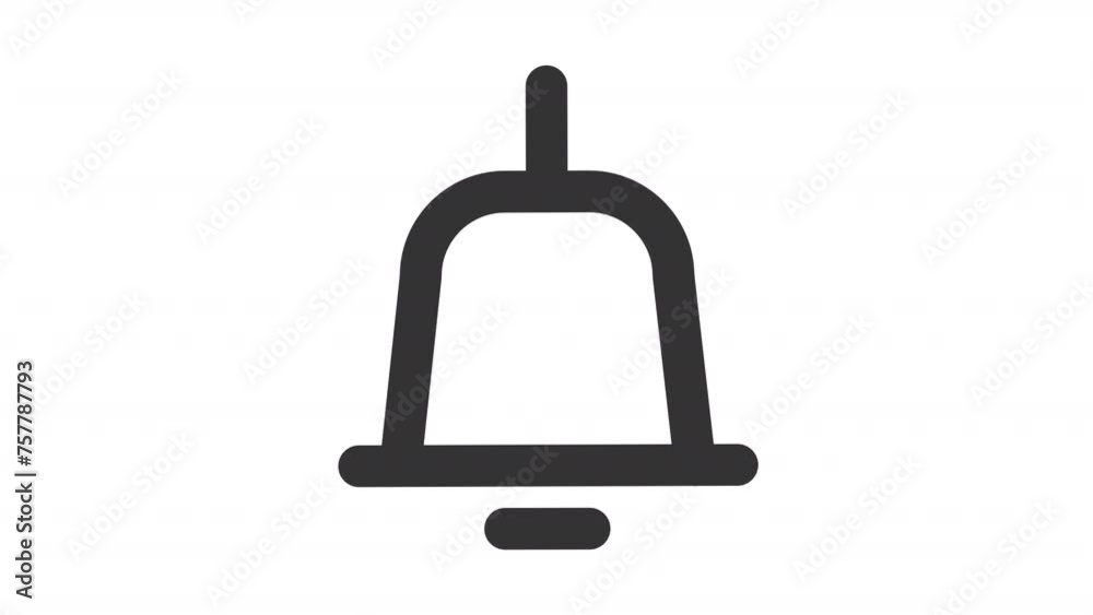Bell desk line animation. Animated swinging bell icon. Hotel service ...