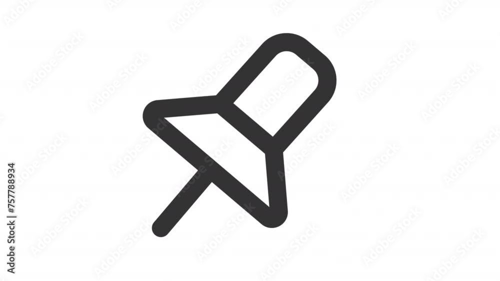 Animated pushpin icon. Location marker line animation. Destination ...