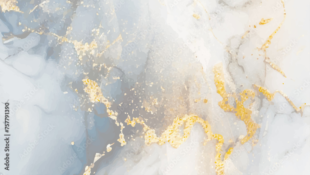 Luxury White Gold Marble texture background vector. Panoramic Marbling ...