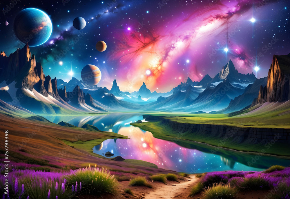 Galactic Landscape Background, Background, Galactic, Space, Universe ...