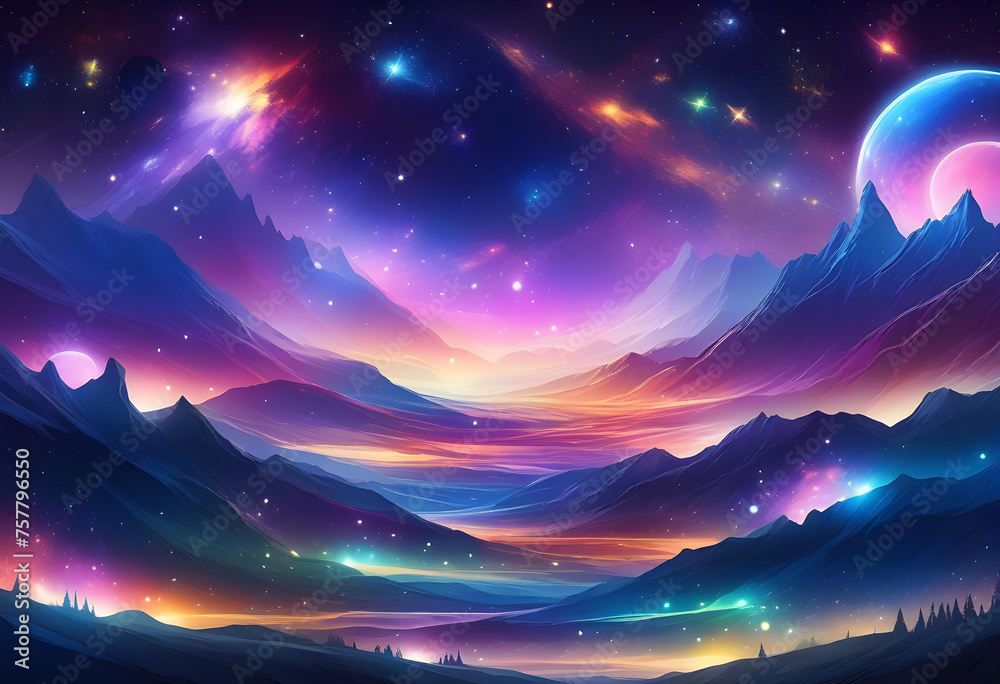 Galactic Landscape Background, Background, Galactic, Space, Universe ...