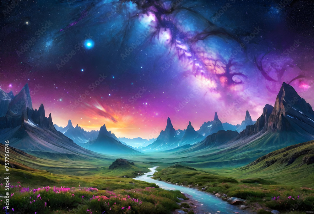 Galactic Landscape Background, Background, Galactic, Space, Universe ...