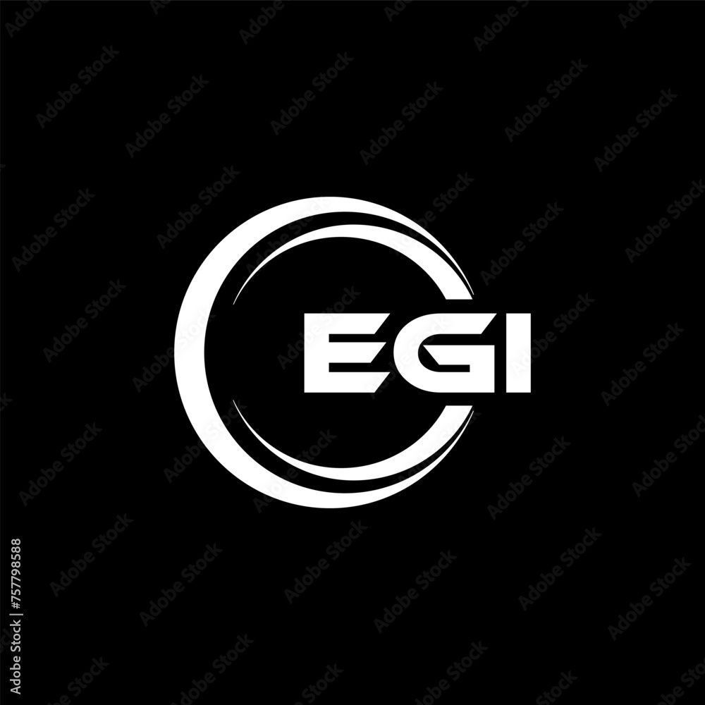 EGI letter logo design in illustration. Vector logo, calligraphy ...