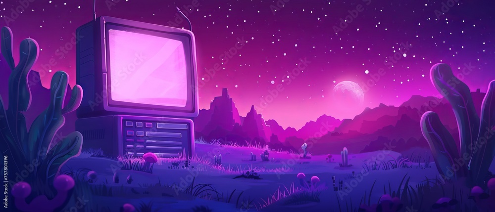 Poster design template with old computer dialogue windows and simple ...