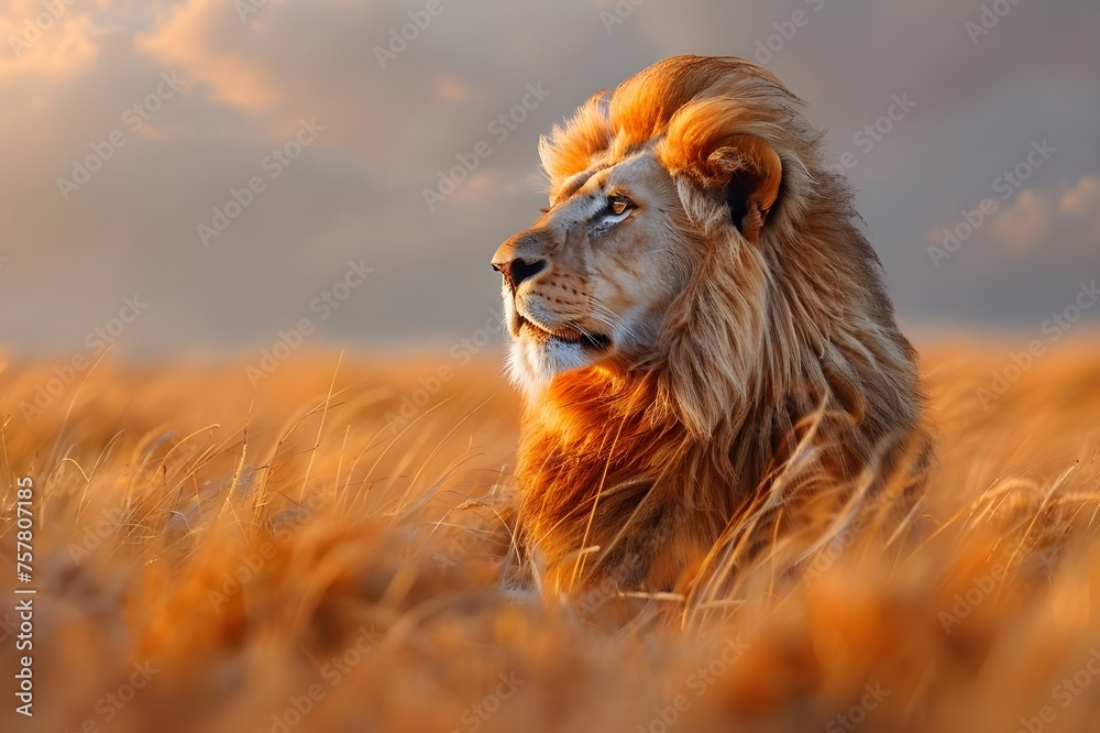 Portrait of the King of the Jungle, the Lion, Powerful Lion Portrait ...