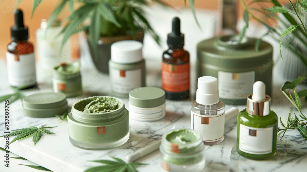 Variety of cannabis-infused topicals including oils, creams, and balms ...