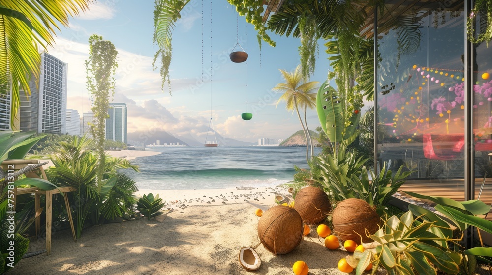 A Brazilian beachfront smart condo, featuring holographic carnival ...