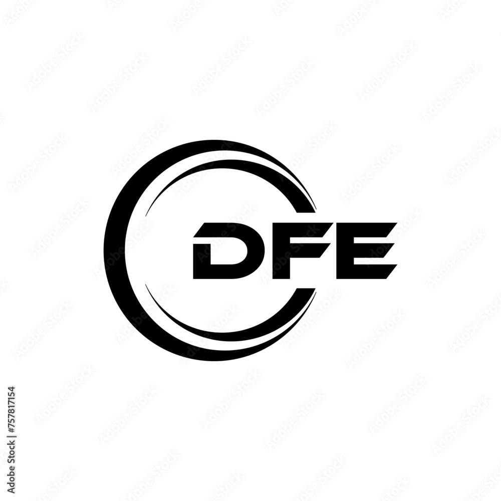 DFE letter logo design in illustration. Vector logo, calligraphy ...